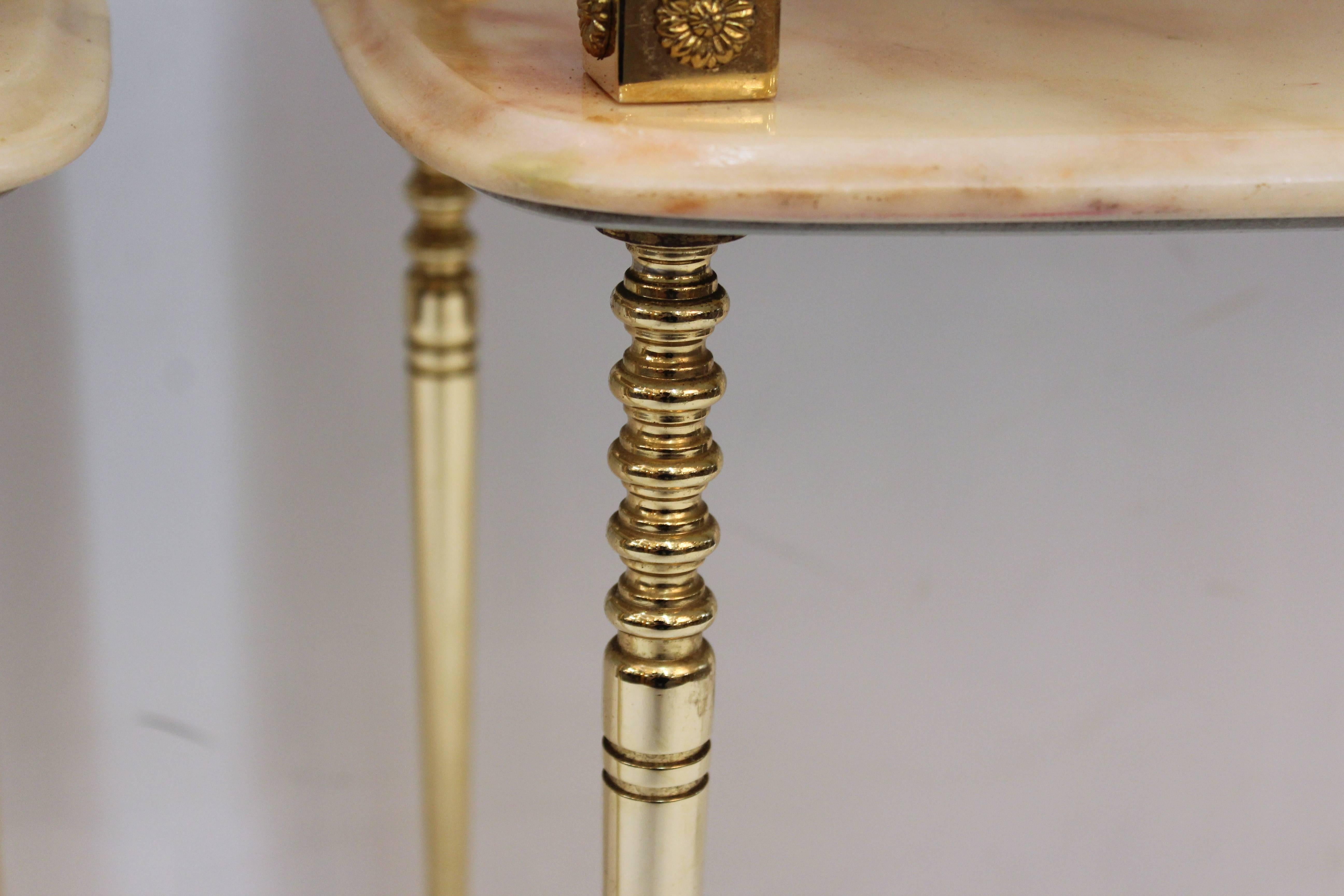 Pair of Mid-Century Italian Alabaster Tables at 1stDibs