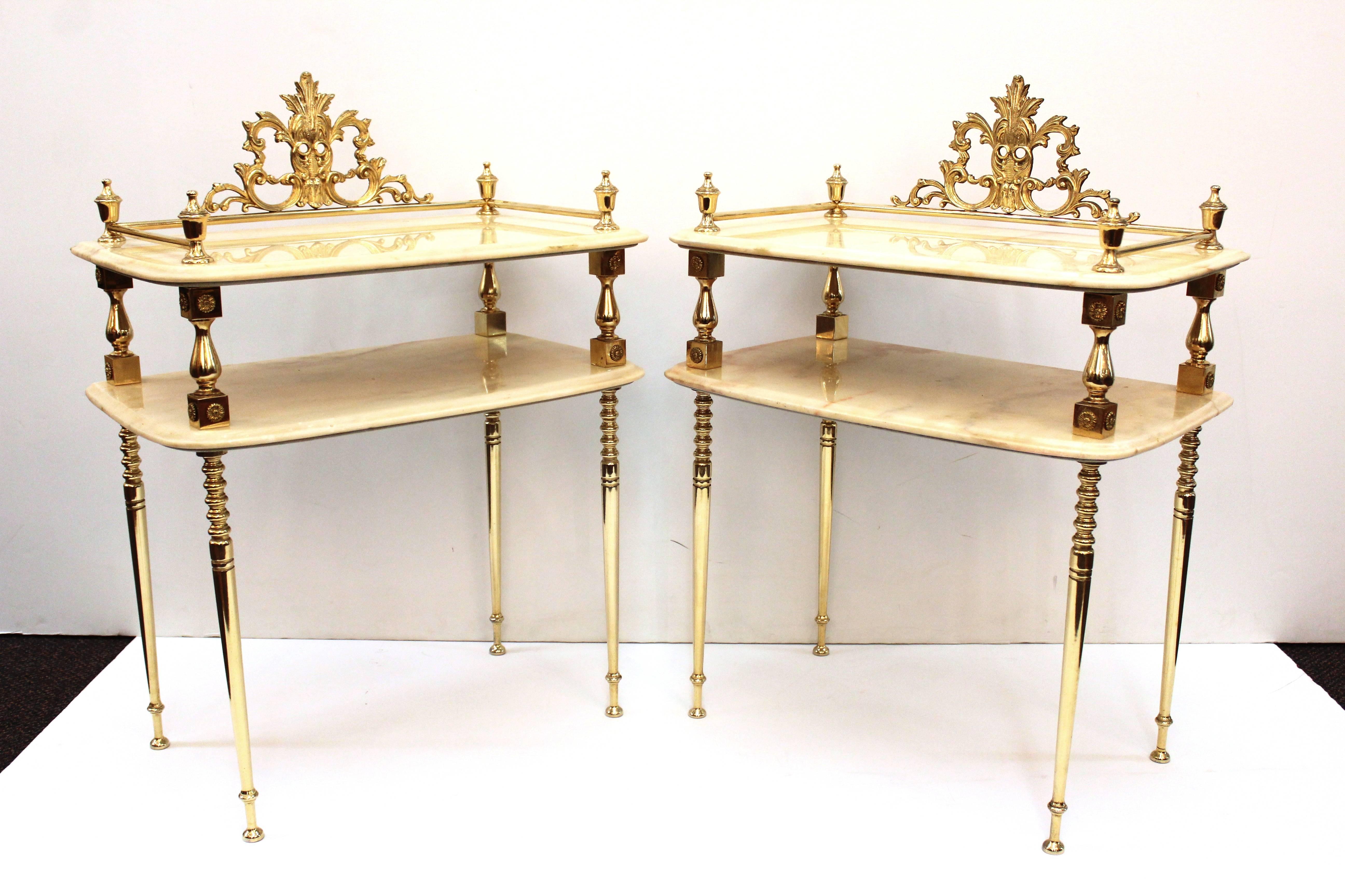 Pair of Mid-Century Italian Alabaster Tables at 1stDibs