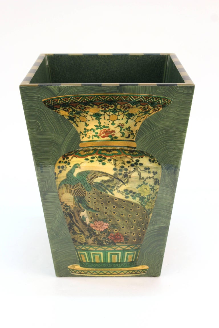 Eastern Inspired Dynasty III Wastebasket by Annie Modica at 1stDibs