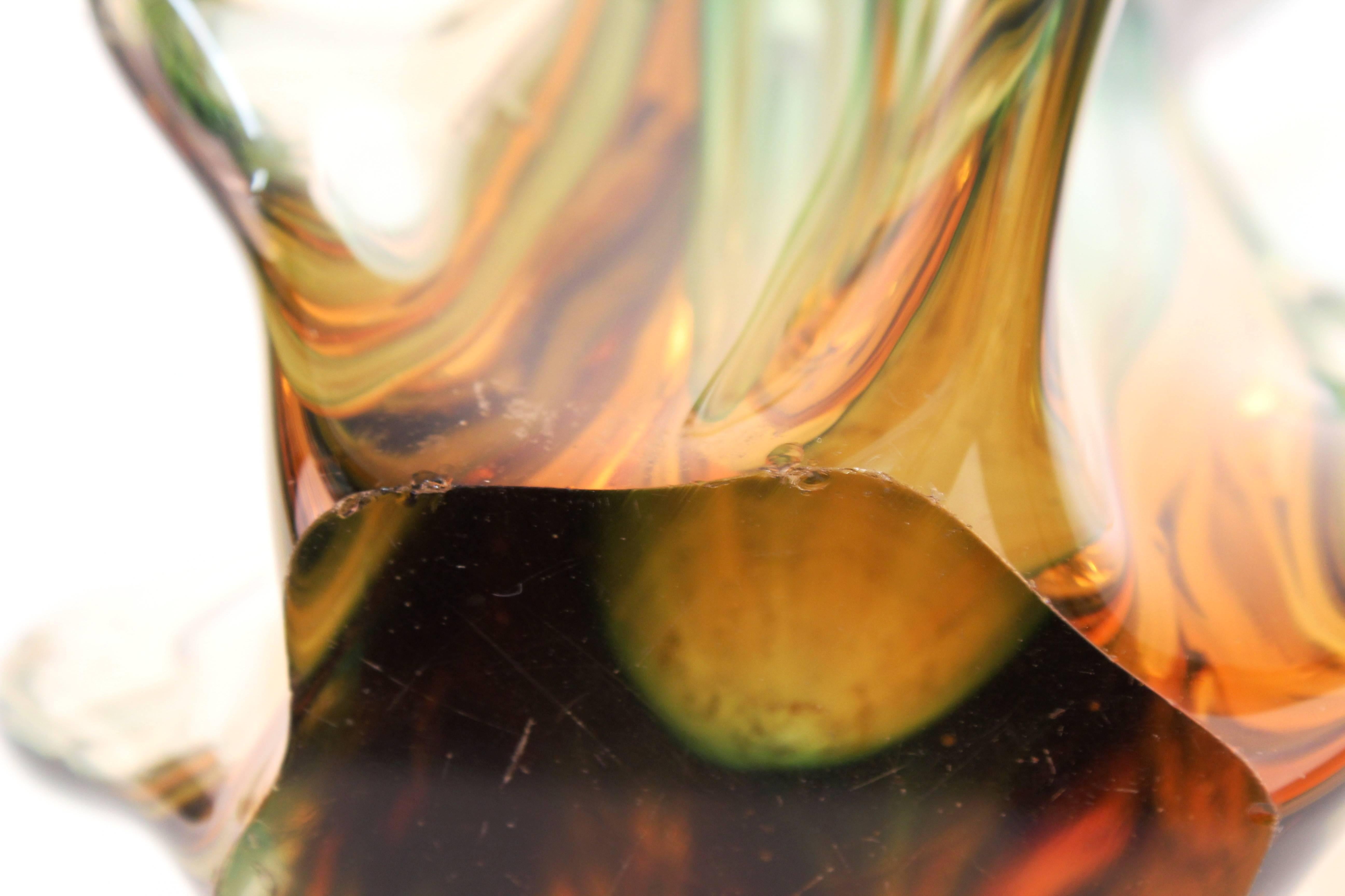 Splash Vase in Teal, Clear and Orange Murano Glass at 1stDibs | splash ...