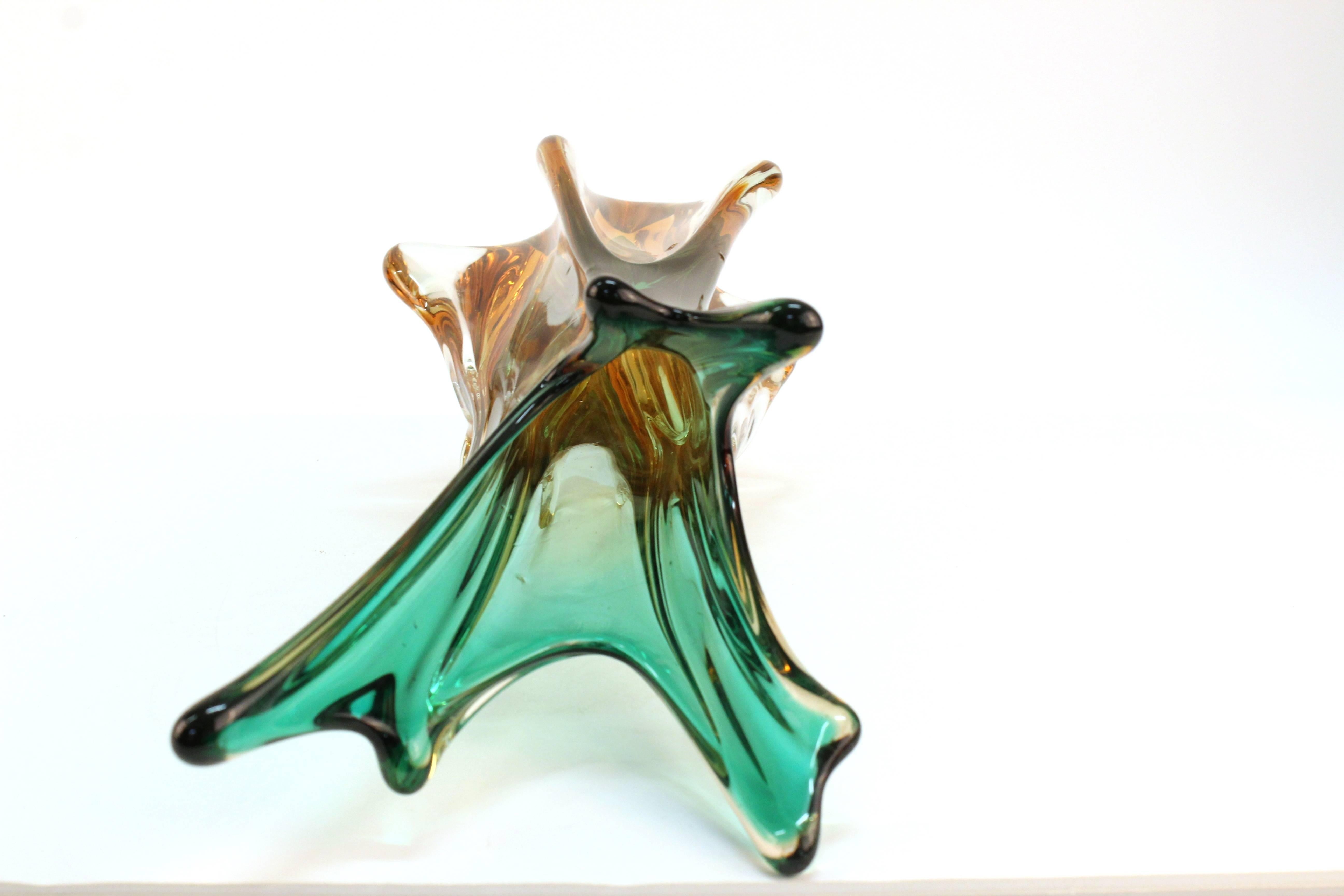 Splash Vase in Teal, Clear and Orange Murano Glass at 1stDibs | splash ...