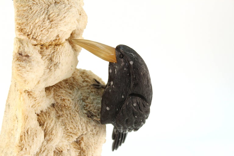 Two Birds on Mineral Rock Sculpture at 1stDibs
