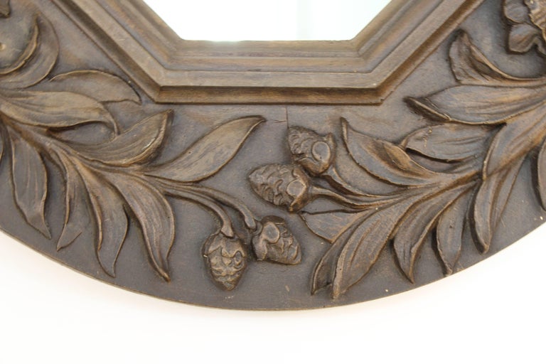 Victorian Round Mirror with Carved Frame at 1stDibs