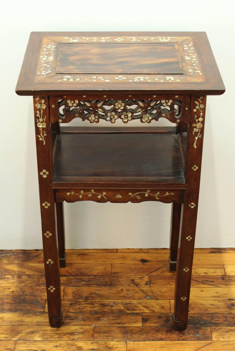 Chinese Side Table with Mother-of-Pearl Inlay at 1stDibs
