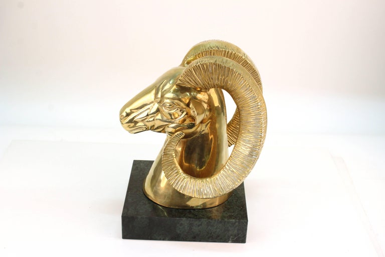 Brass Ram's Head Table Sculpture at 1stDibs | ram head sculpture, rams ...