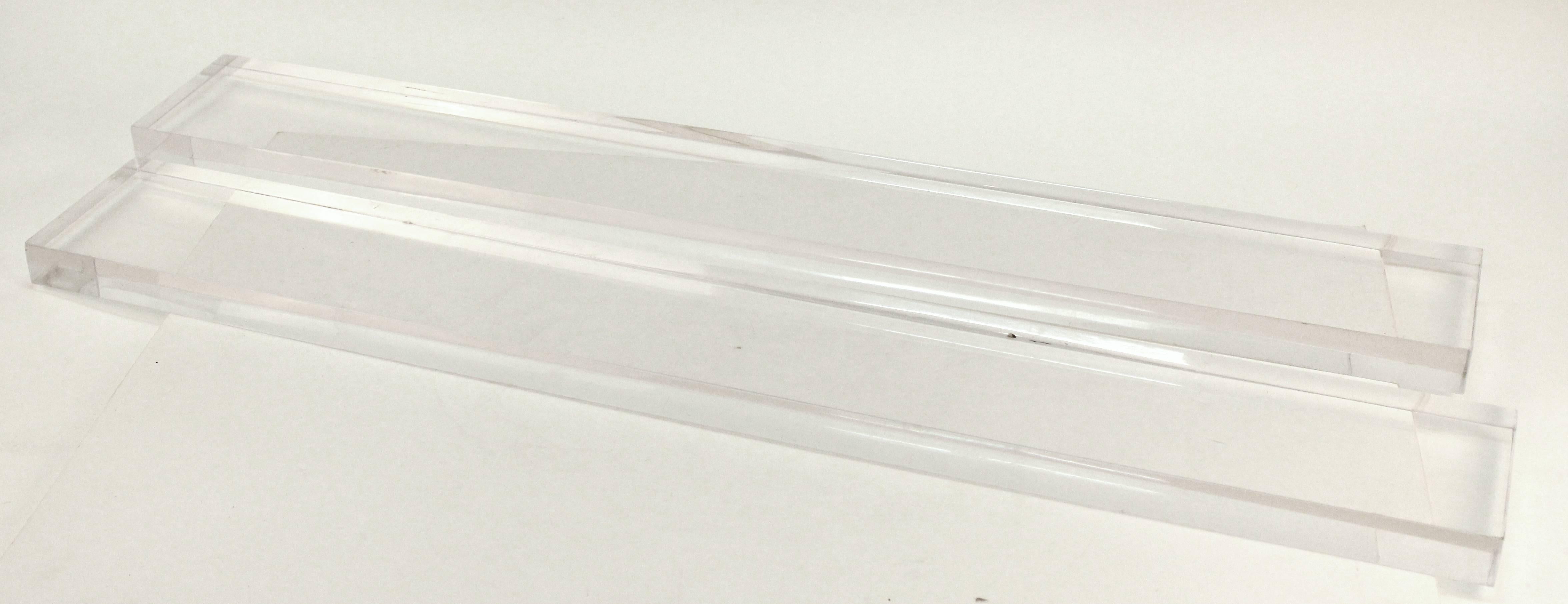 Clear Minimalist Lucite Shelves or Planks at 1stDibs