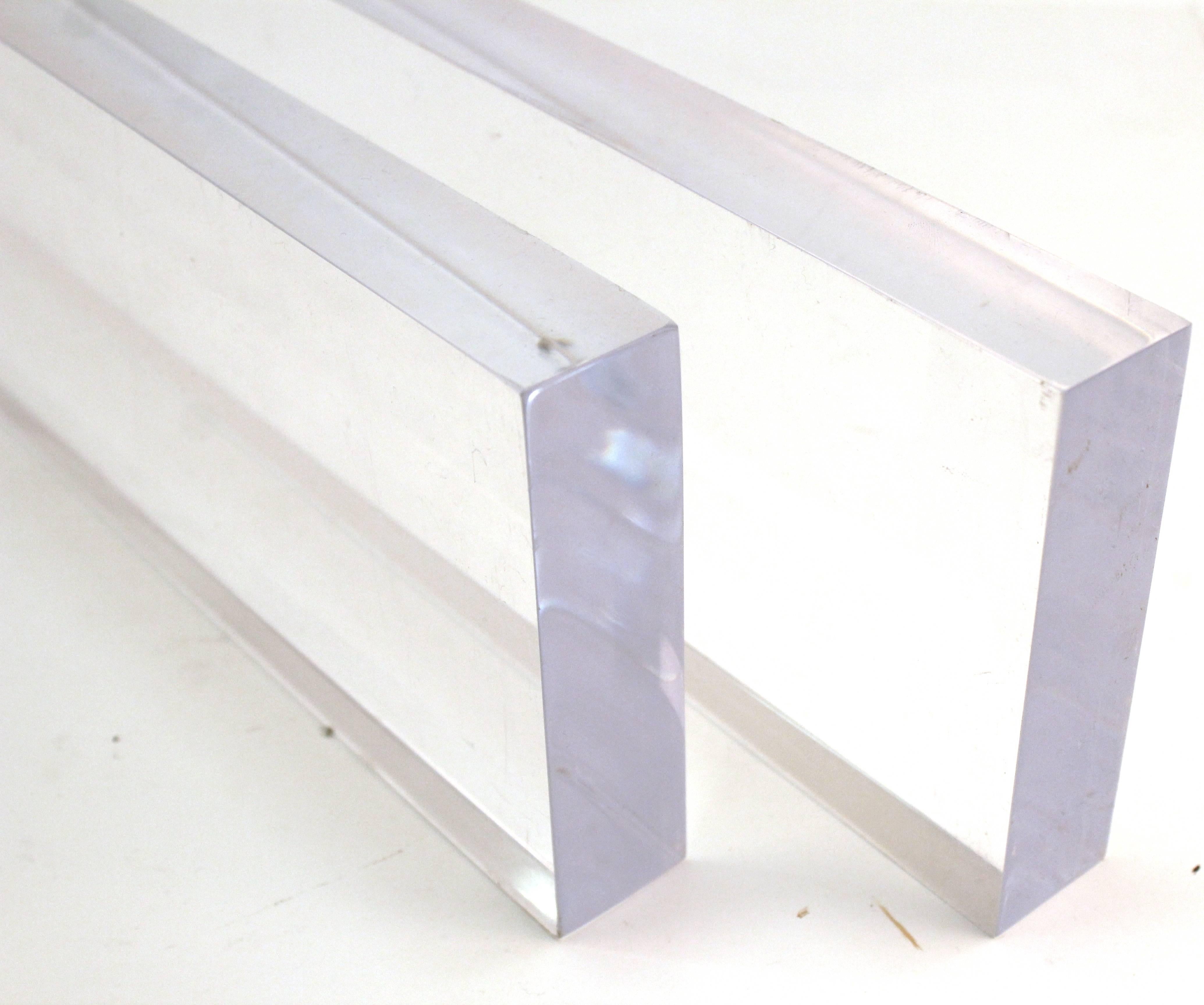 Clear Minimalist Lucite Shelves or Planks at 1stDibs