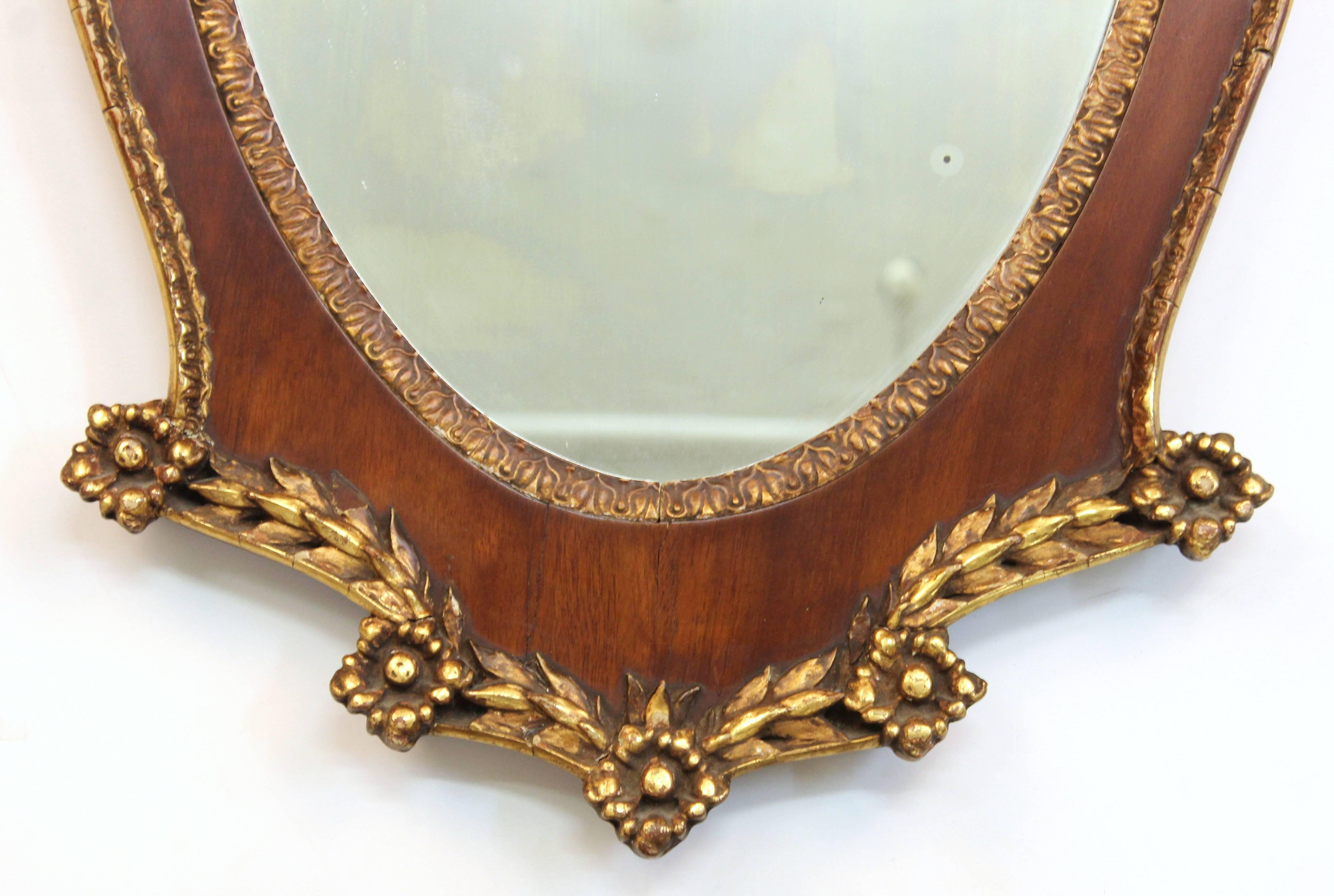 Federal Style Oval Wall Mirror with Lion Motif at 1stDibs