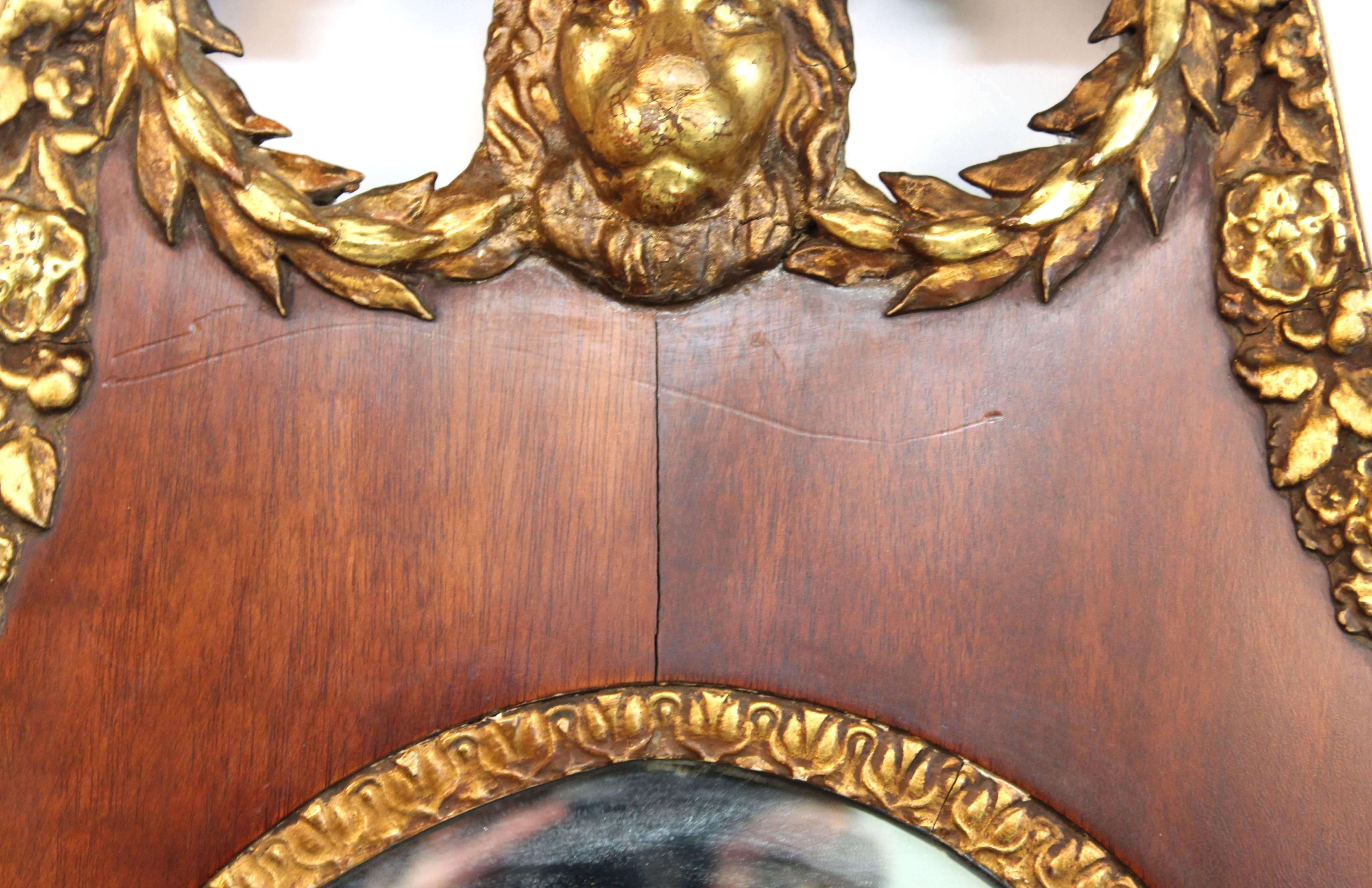 Federal Style Oval Wall Mirror with Lion Motif at 1stDibs