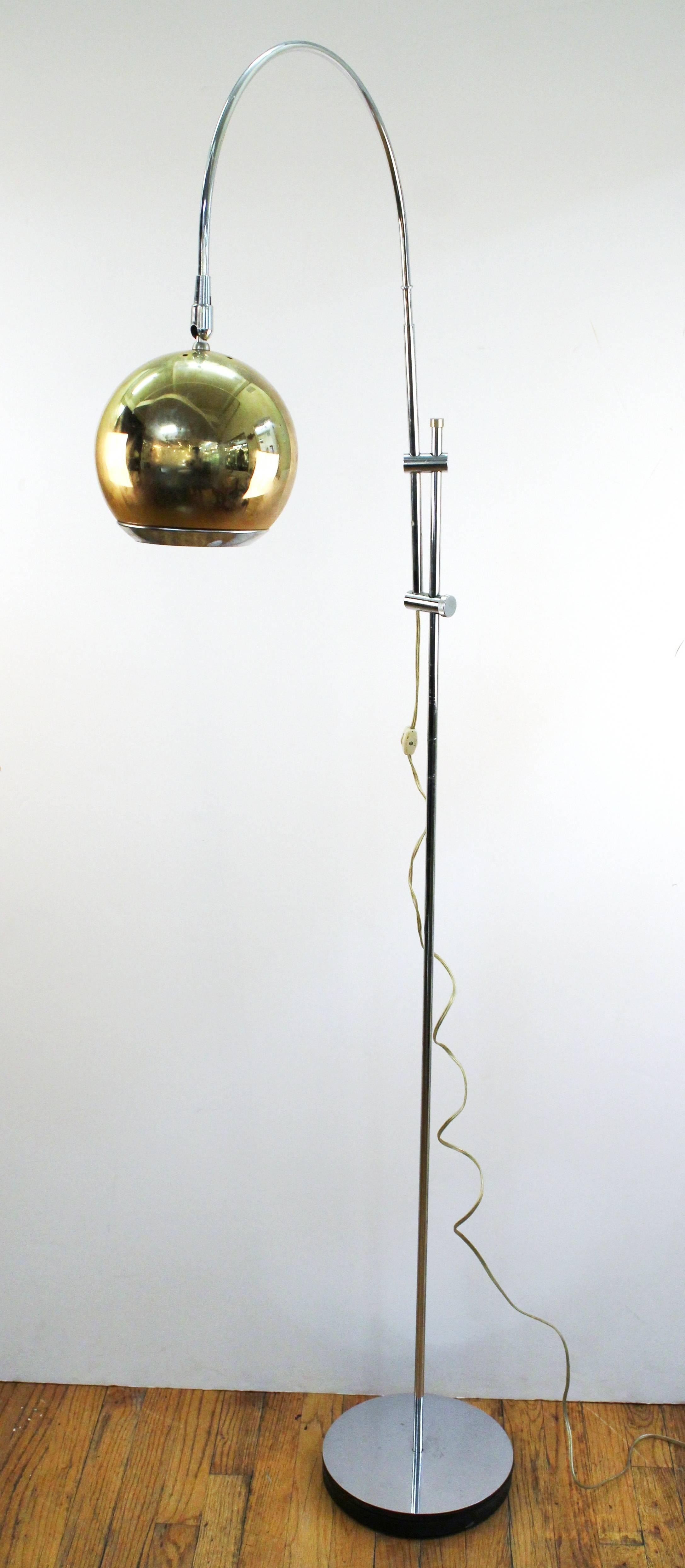 Mid-Century Modern Arc Lamp with Articulating Shade and Adjustable ...