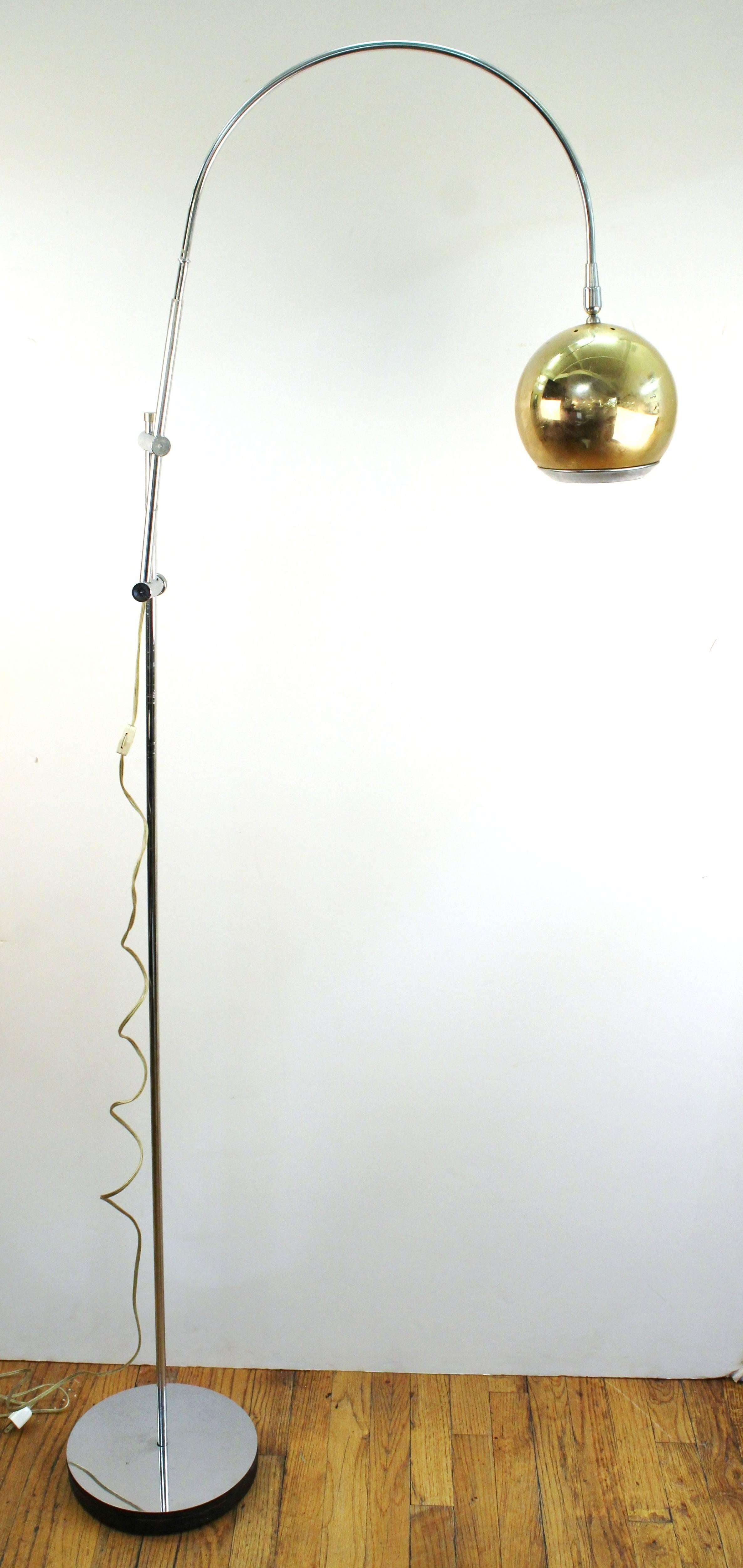 Mid-Century Modern Arc Lamp with Articulating Shade and Adjustable ...