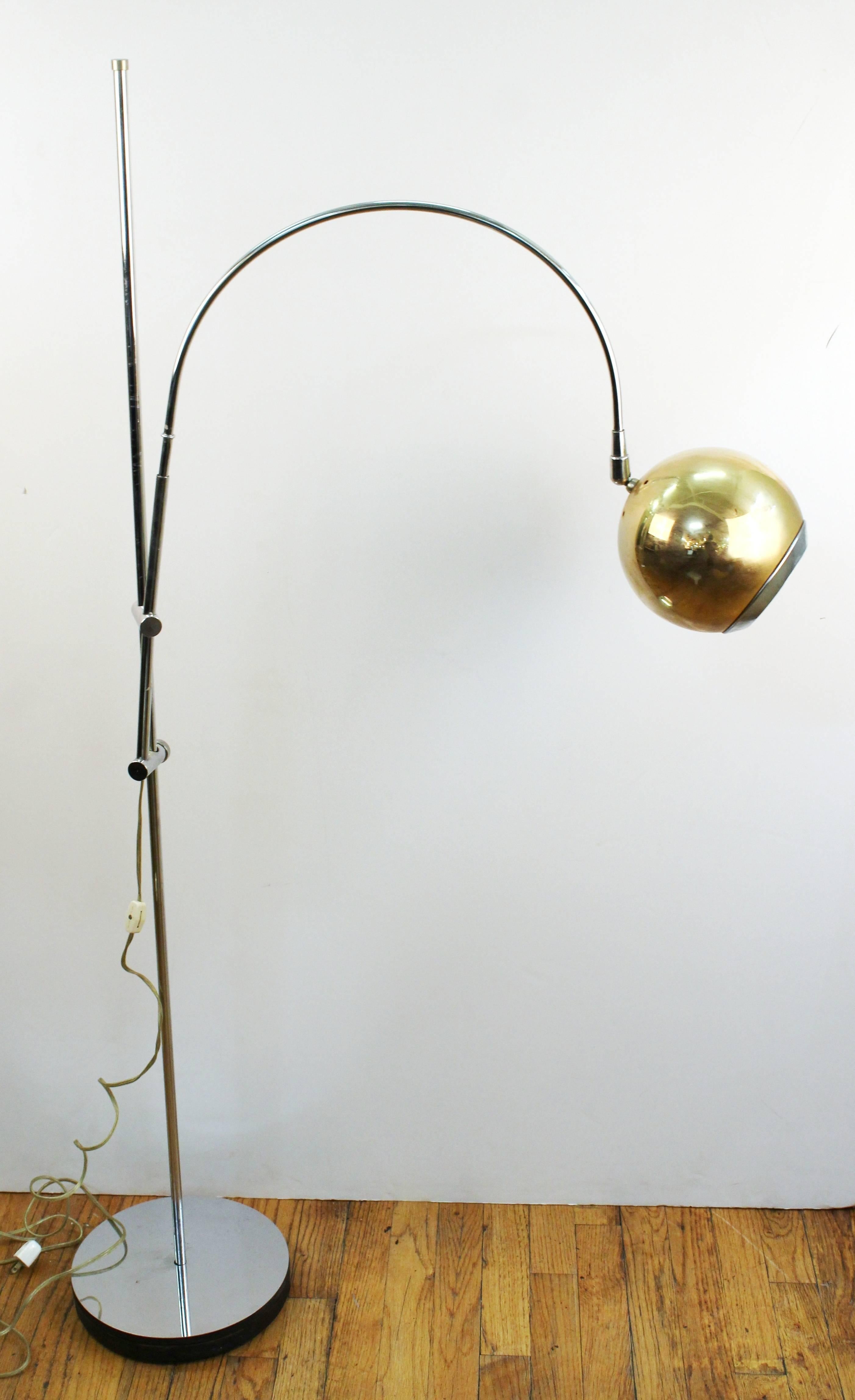 Mid-Century Modern Arc Lamp with Articulating Shade and Adjustable ...