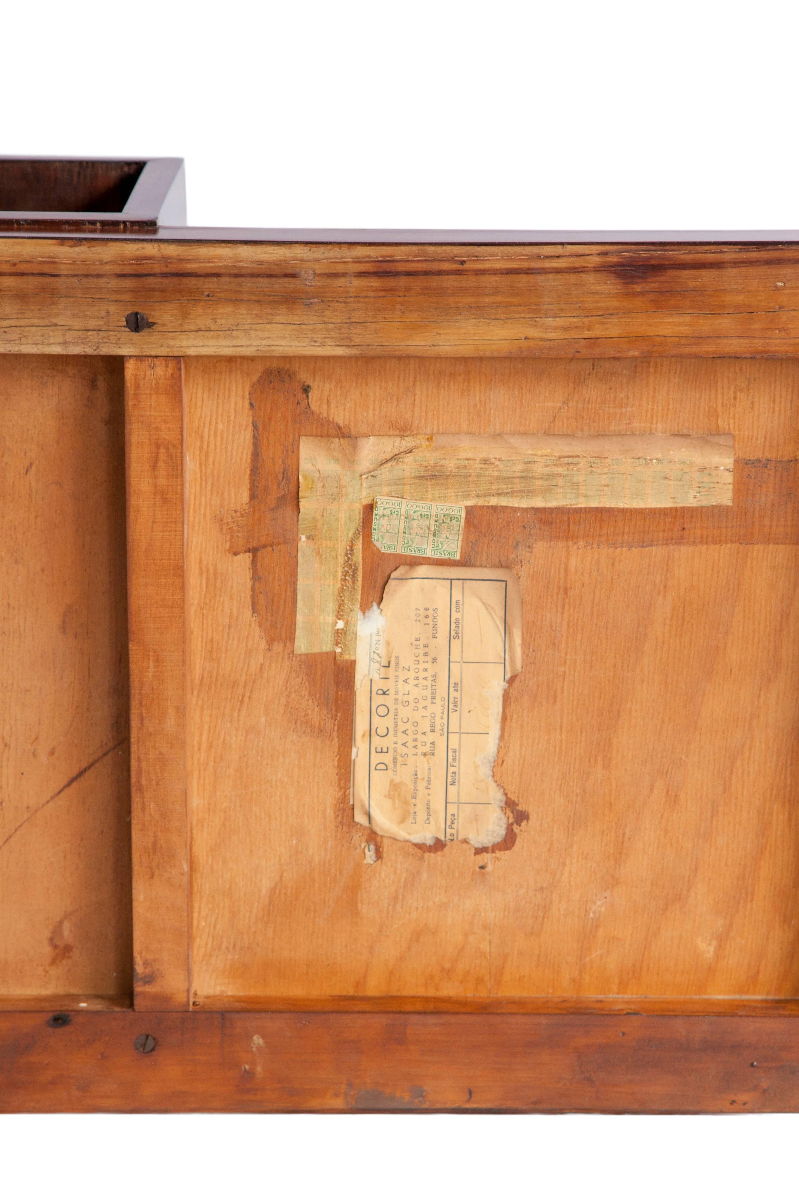 Brazilian Mid-Century Modern Telephone Seat in Jacaranda with Tapered ...