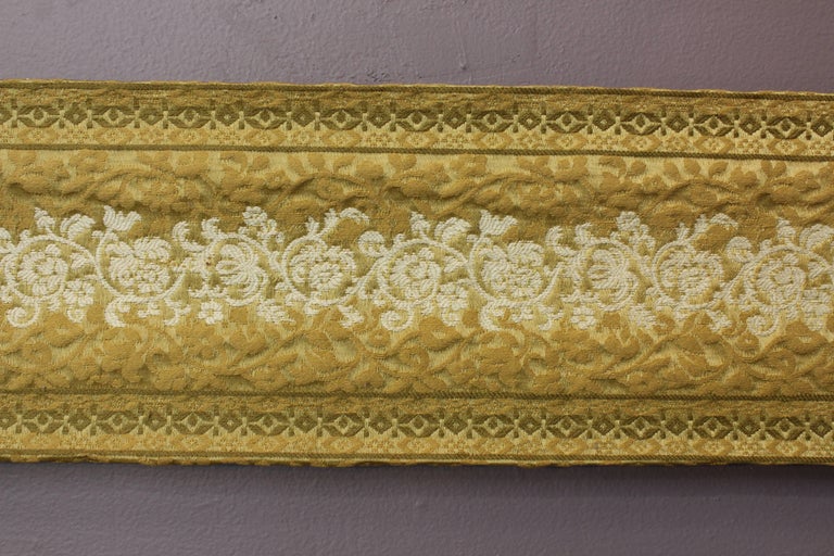 Brass Bell Pull with Yellow Floral Fabric at 1stDibs