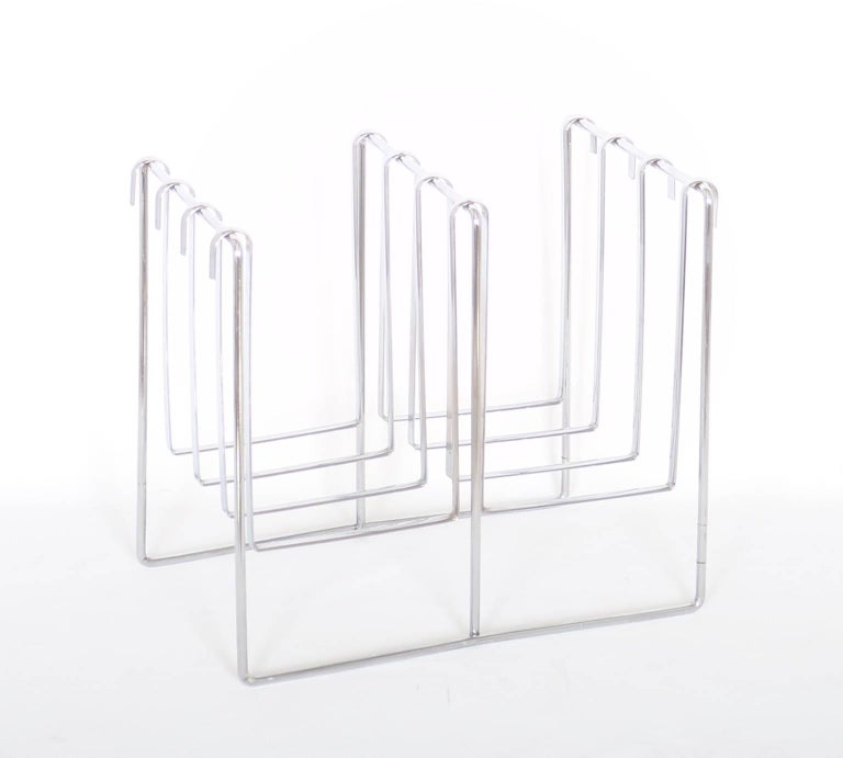 Milo Baughman Chrome Magazine Rack at 1stDibs