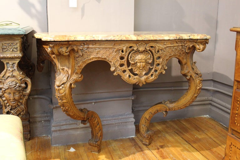 Rococo Rocaille Style Console with Marble Top from France For Sale at ...