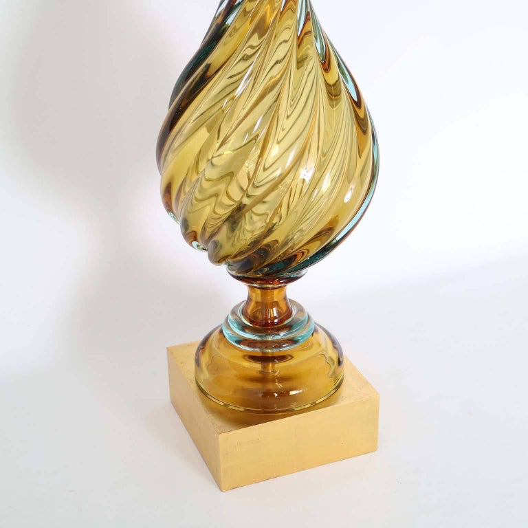 Hollywood Regency Marbro Lamp in Murano Glass by Seguso at 1stDibs