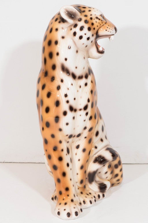 Italian Midcentury Ceramic Leopard Sculpture at 1stDibs | ceramic ...