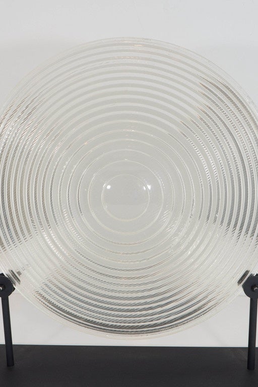 Round Optical Fresnel Lens in Borosilicate Glass on Display Stand at ...