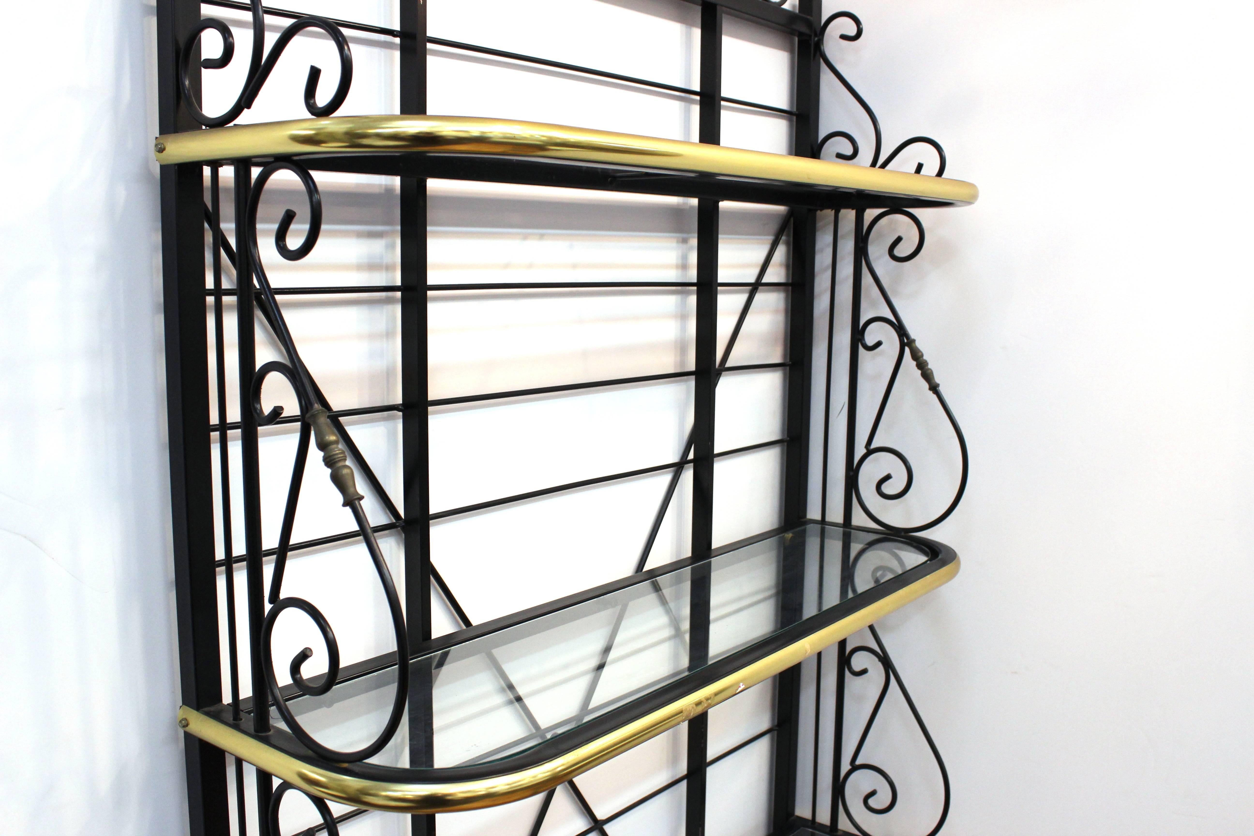 Mid-Century Brass and Metal Bakers Rack at 1stDibs