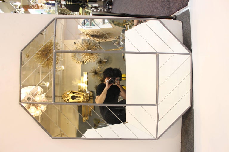 Pair of Herringbone Mirrors by Carvers Guild For Sale at 1stDibs