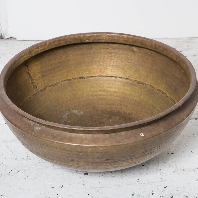 Large Solid Brass Indian Cooking Pot For Sale at 1stDibs
