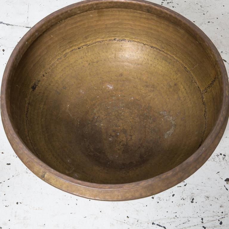 Large Solid Brass Indian Cooking Pot For Sale at 1stDibs