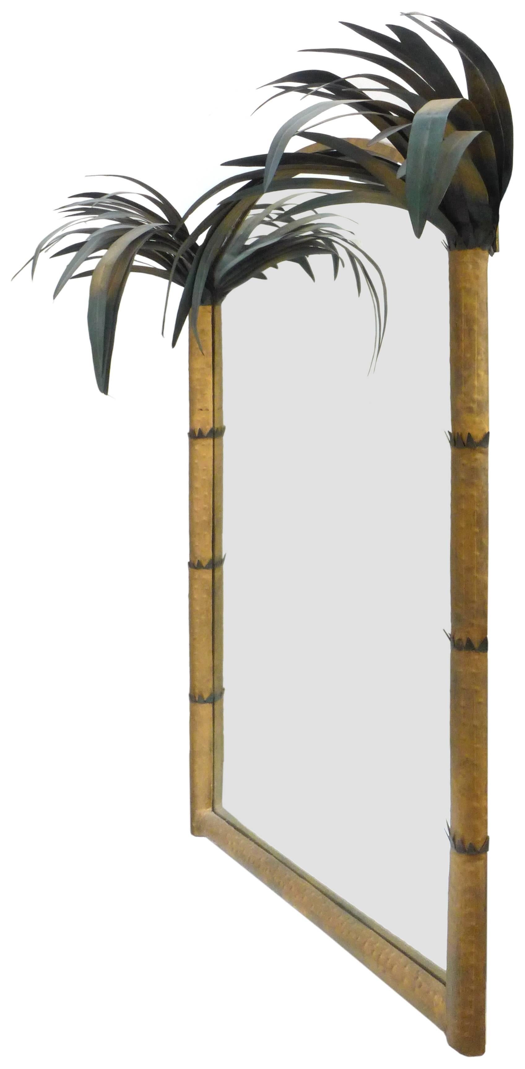 Painted Metal "Palm Trees" Mirror at 1stDibs | palm tree mirrors