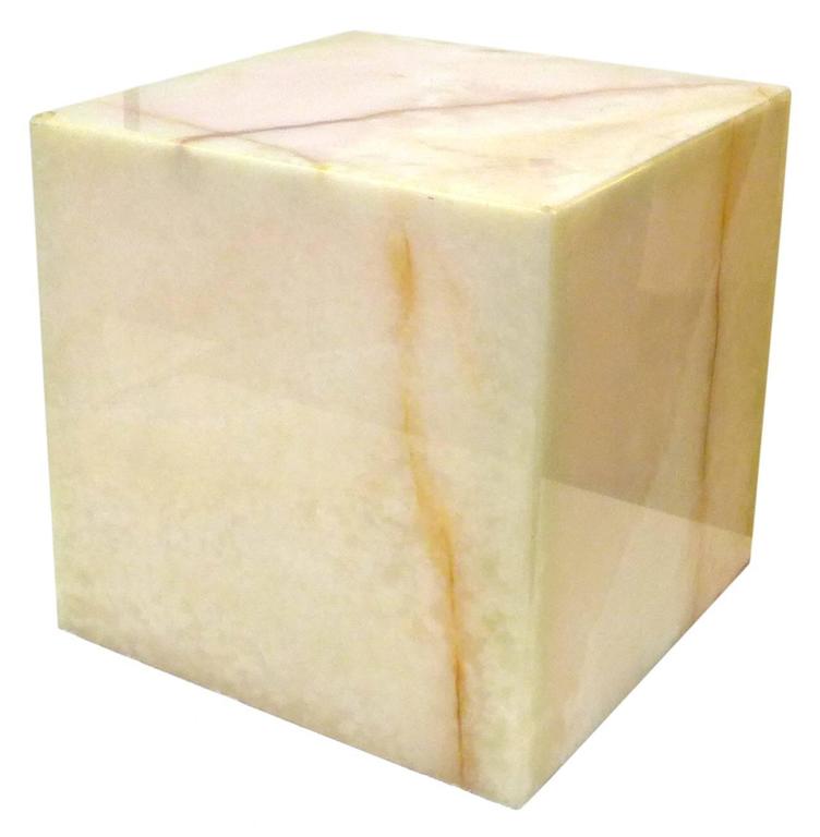 Pair of Red-Onyx Cube Side Tables or Pedestals at 1stDibs