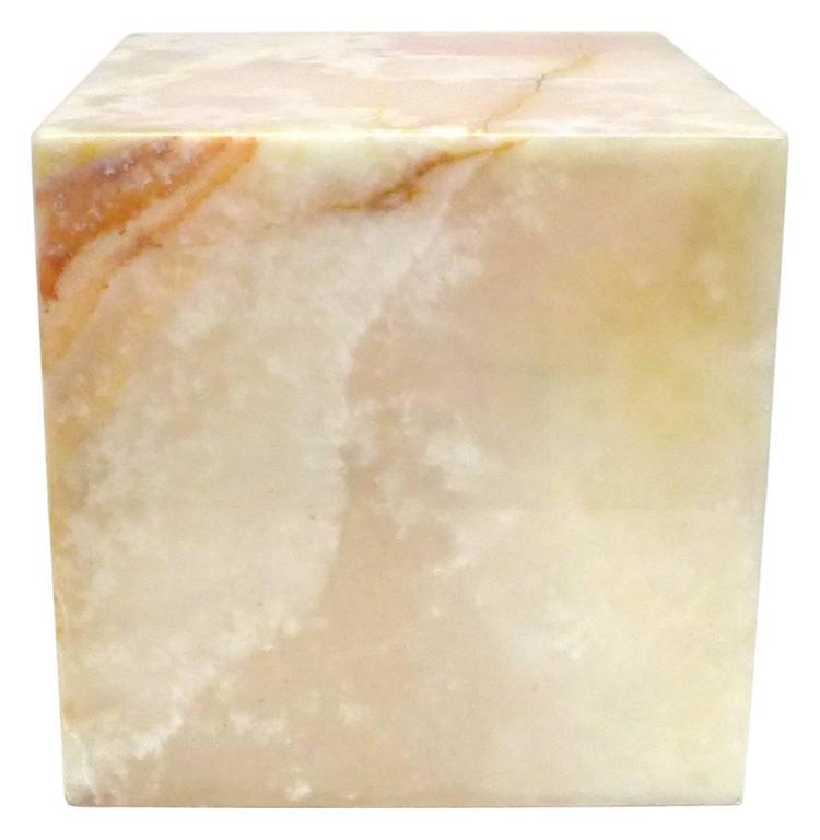 Pair of Red-Onyx Cube Side Tables or Pedestals at 1stDibs