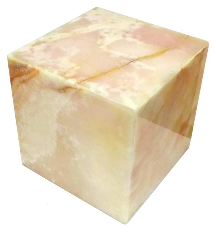 Pair of Red-Onyx Cube Side Tables or Pedestals at 1stDibs