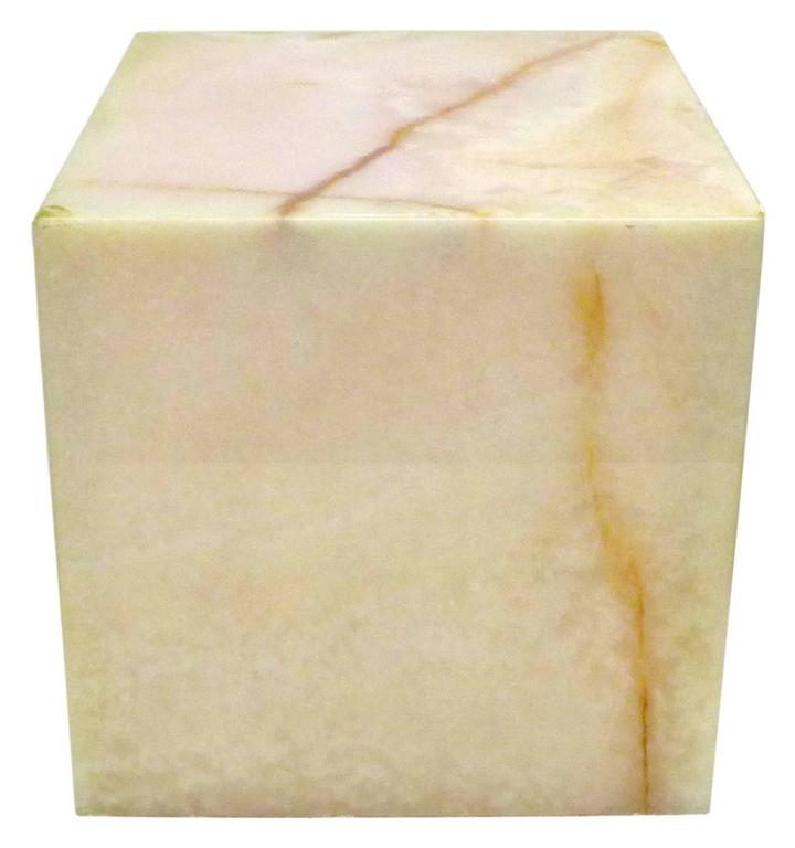 Pair of Red-Onyx Cube Side Tables or Pedestals at 1stDibs