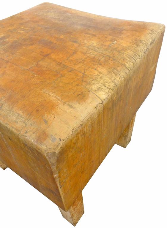 Wood Butcher Block Table at 1stDibs