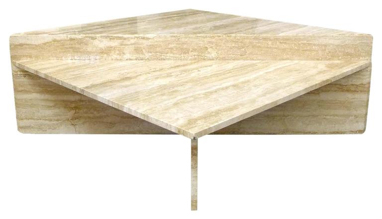 Two-Piece Modular Travertine Coffee Table at 1stDibs