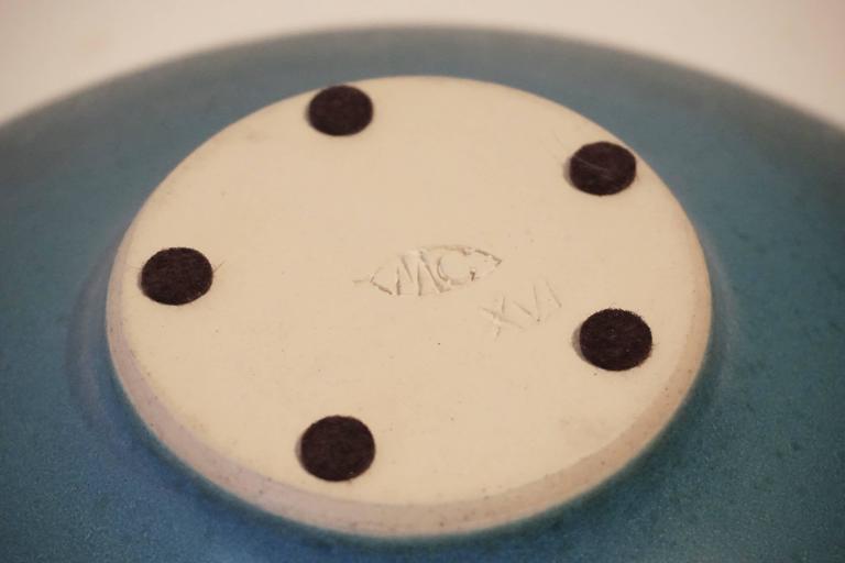 Contemporary Turquoise Ceramic Bowl by Warner Walcott For Sale at 1stDibs