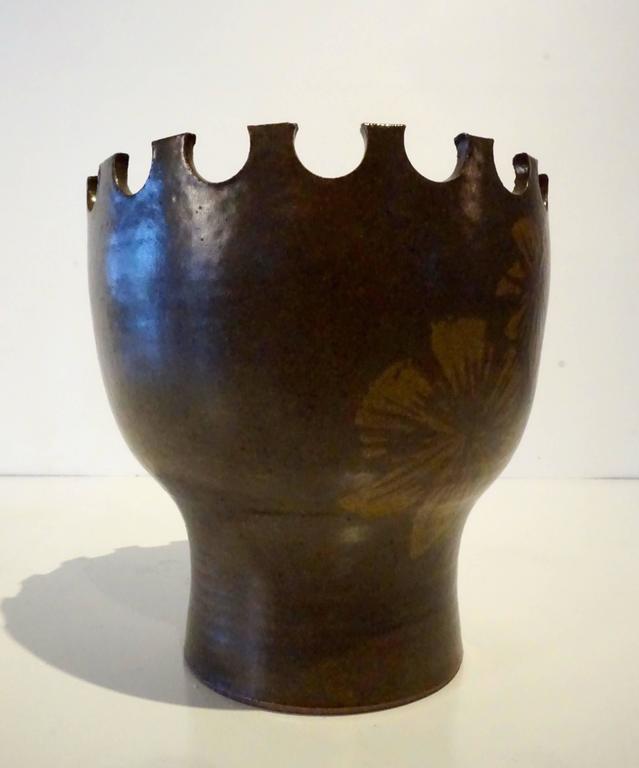 Hand-Thrown Ceramic Vessel by California Artist Robert Maxwell Circa ...