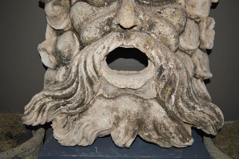 Cast Stone Mask Fountain of Neptune of the Sea at 1stDibs