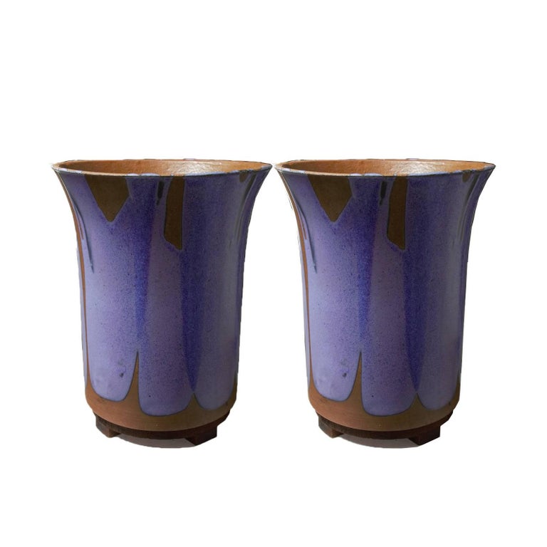 Purple Flame, Glazed Indoor Planters by David Cressey For Sale at 1stdibs