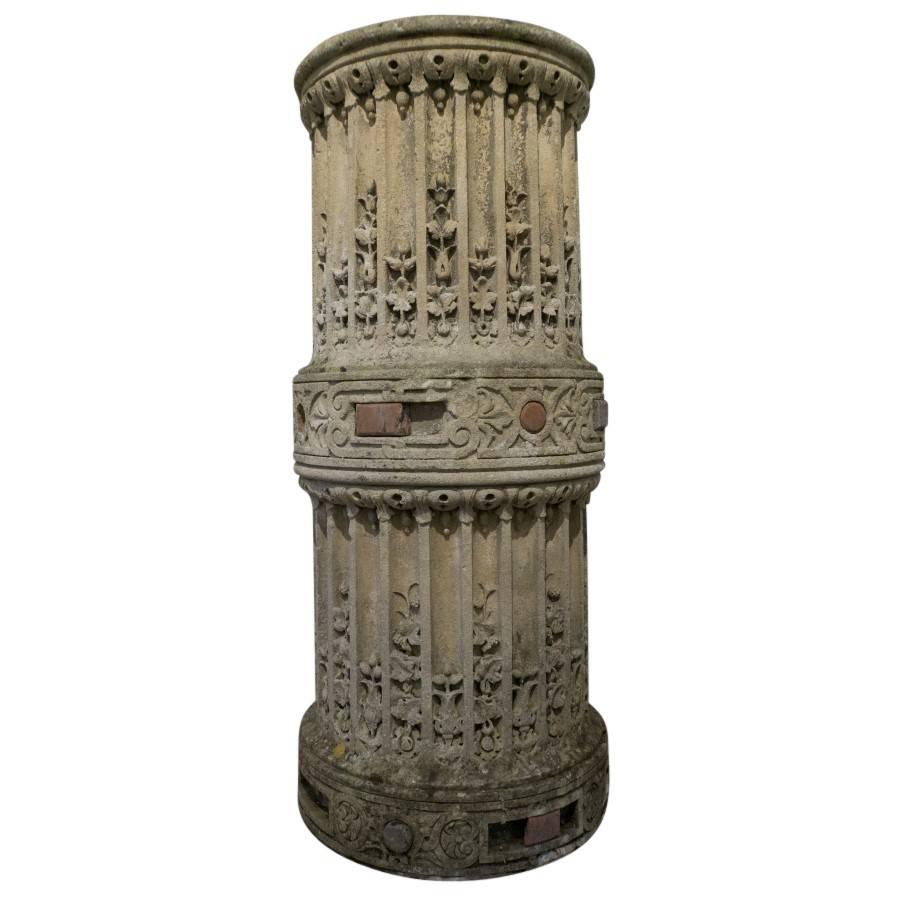 Sculpted Stone Column from the Chateau De Mouchy For Sale at 1stDibs