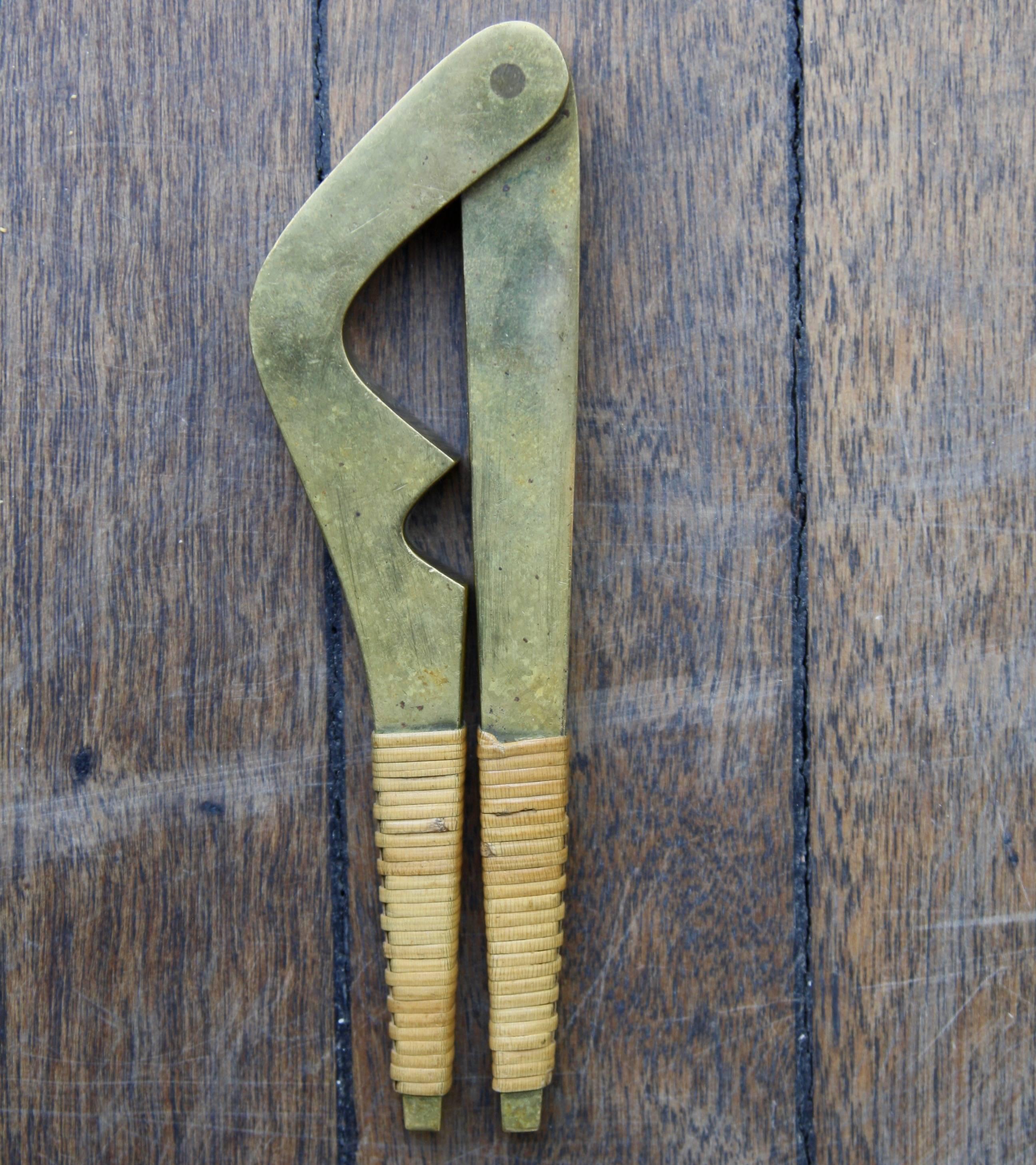 Carl Auböck II Vintage Brass and Cane Nutcrackers at 1stDibs