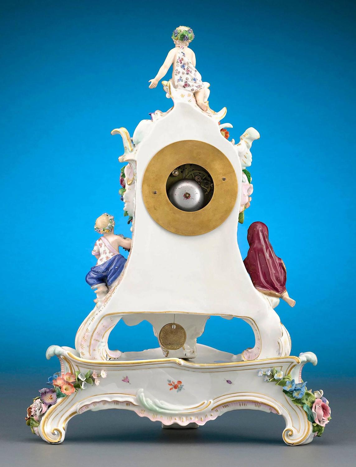19th Century Porcelain Four Seasons Clock by Meissen For Sale at 1stdibs