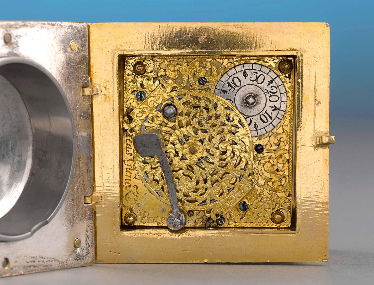 Renaissance Horizontal Table Clock For Sale at 1stdibs