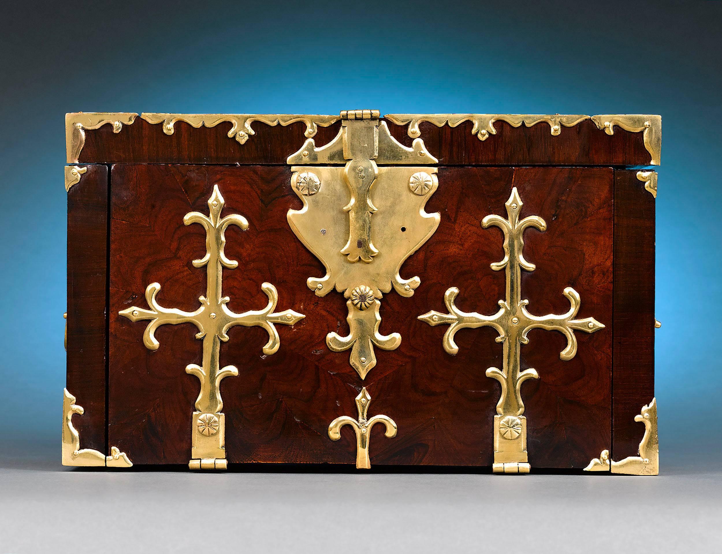 English Brass Bound Ship's Lock Box at 1stDibs