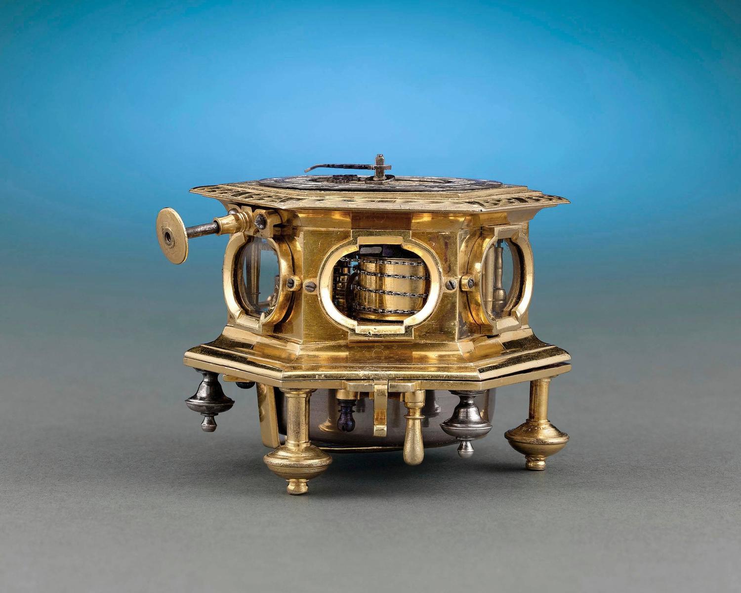 German Hexagonal Table Clock For Sale at 1stdibs