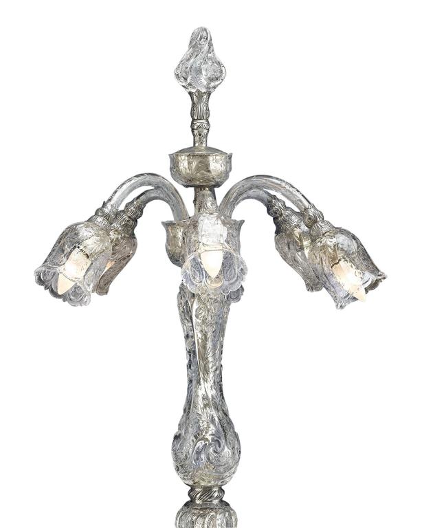 Rare Thomas Webb and William Fritsche Lamp For Sale at 1stDibs