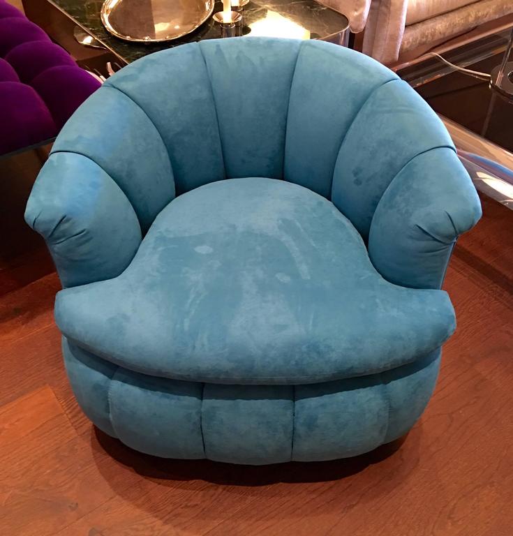 Pair of Aqua Blue Scallop Chairs at 1stDibs