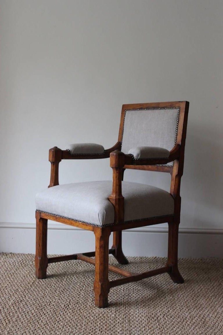 19th Century Oak Pugin Library Chair at 1stDibs