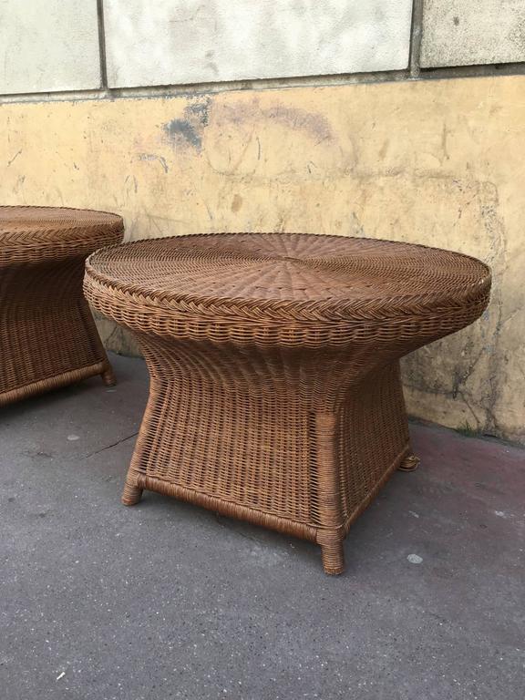 Superb Big Riviera Pair of Coffee Table in Perfect Vintage Rattan ...