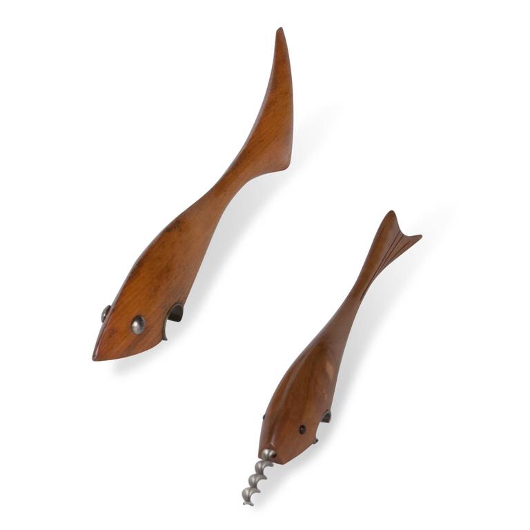 Two Polished Wood Corkscrews by Carl Auböck at 1stDibs