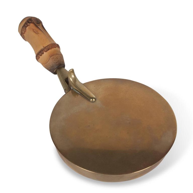 Brass Silent Butler Ashtray with Bamboo Handle by Carl Auböck at 1stDibs